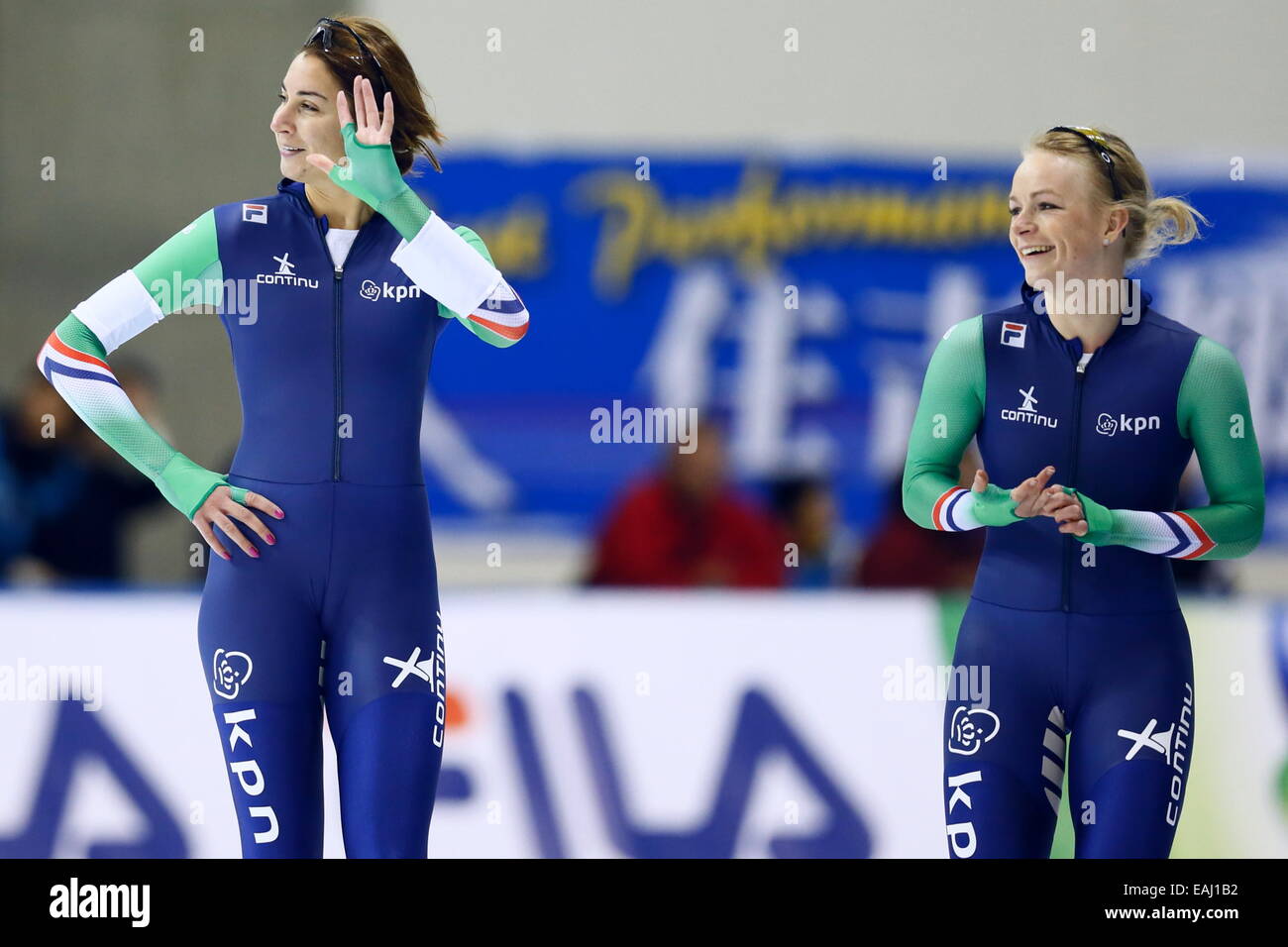 Obihiro, Japan. 15th Nov, 2014. (L to R) Margot Boer, Thijsje Oenema ...