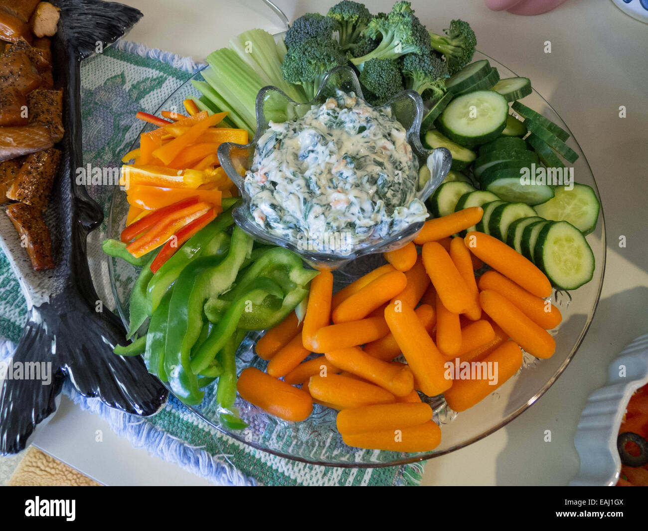Vegetable tray at a buffet Stock Photo - Alamy