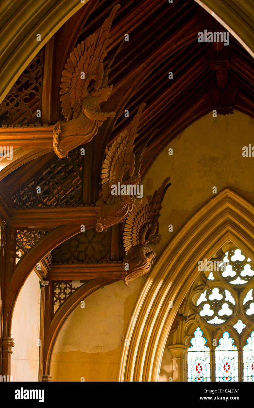 Wooden church roof angels hi-res stock photography and images - Alamy