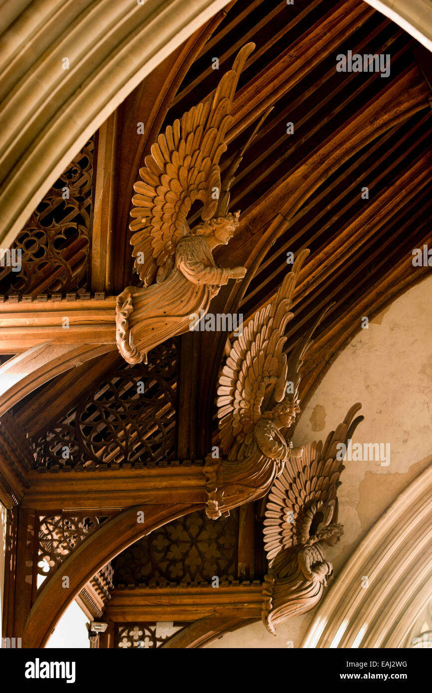 Wooden church roof angels hi-res stock photography and images - Alamy