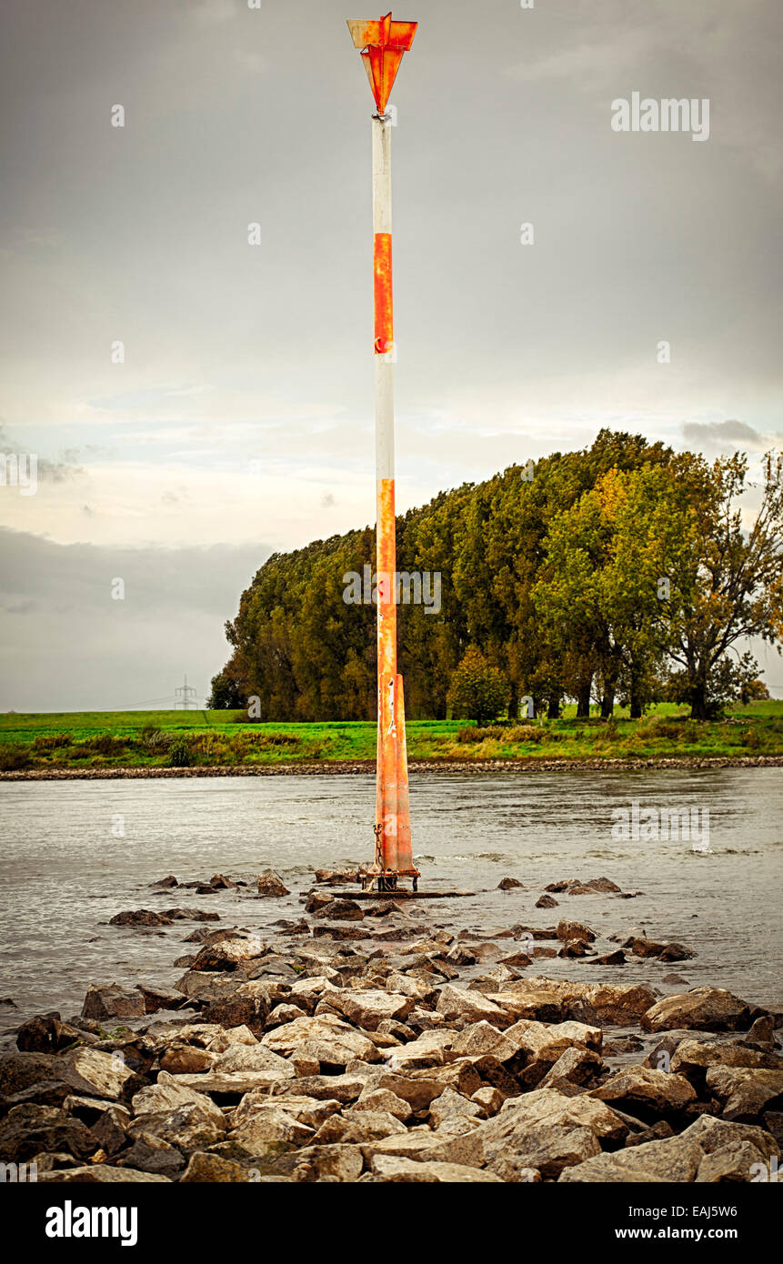 signal for the ship traffic at rhine Stock Photo - Alamy