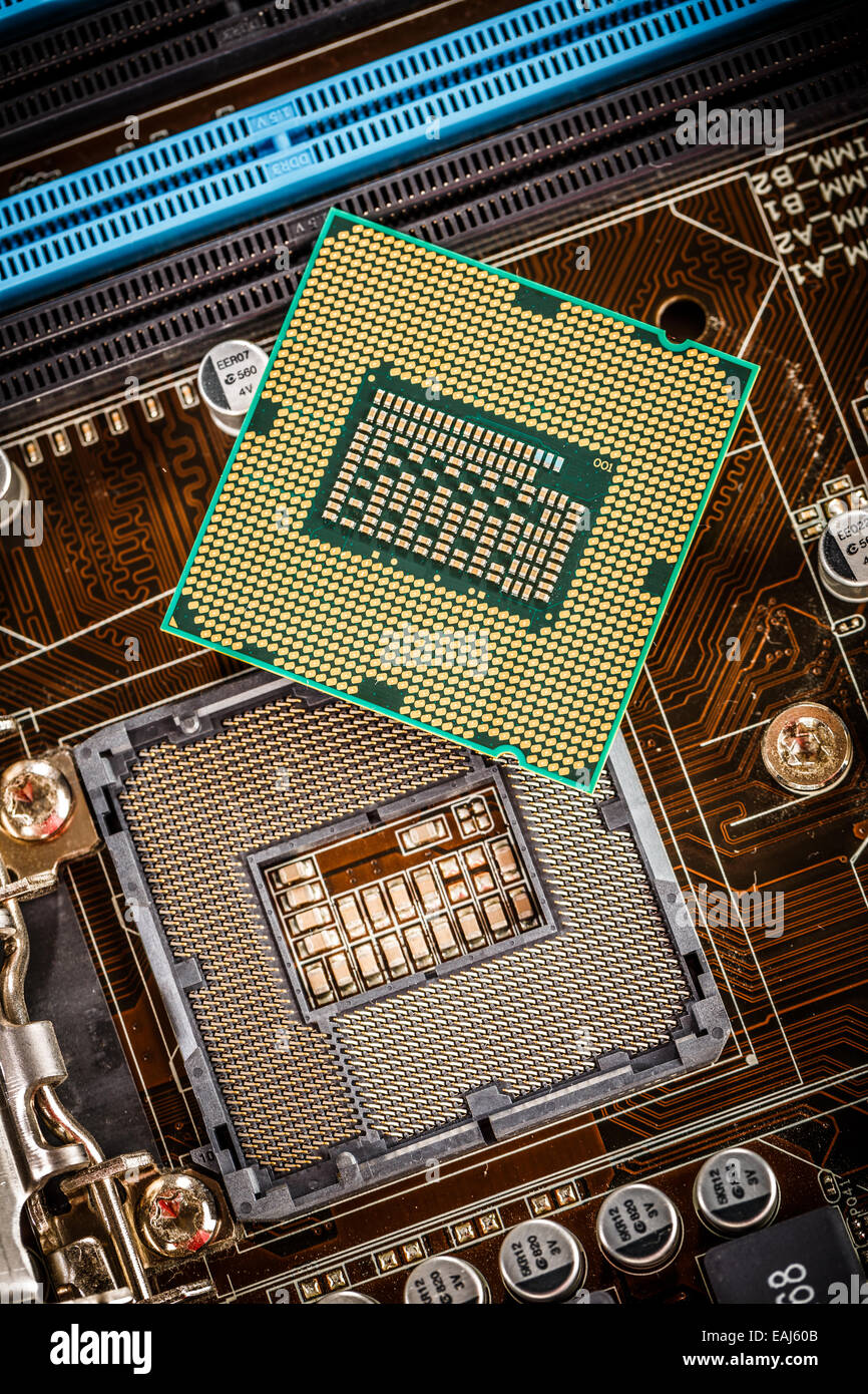 Modern processor and motherboard for a home computer Stock Photo - Alamy