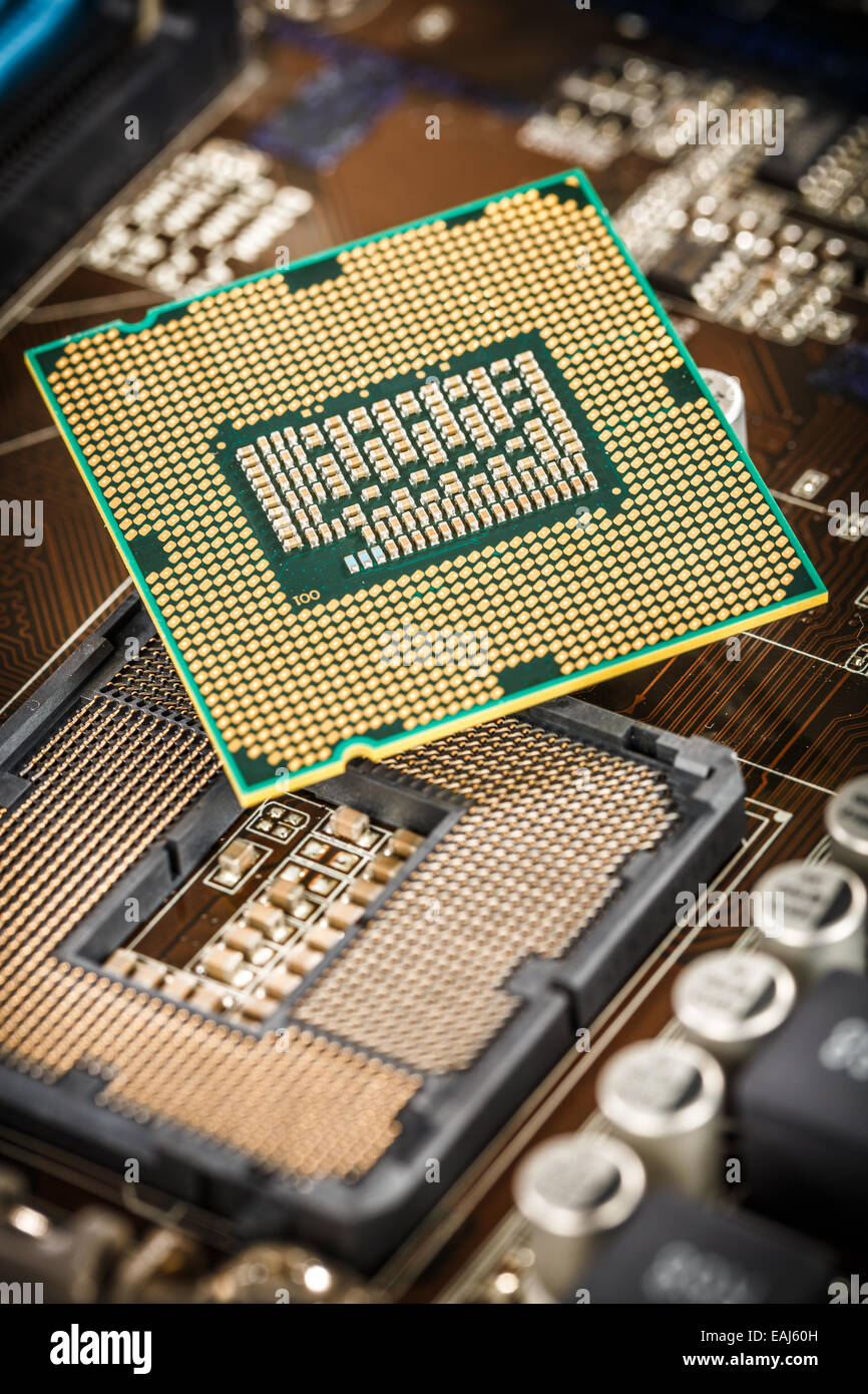 Modern processor and motherboard for a home computer Stock Photo - Alamy