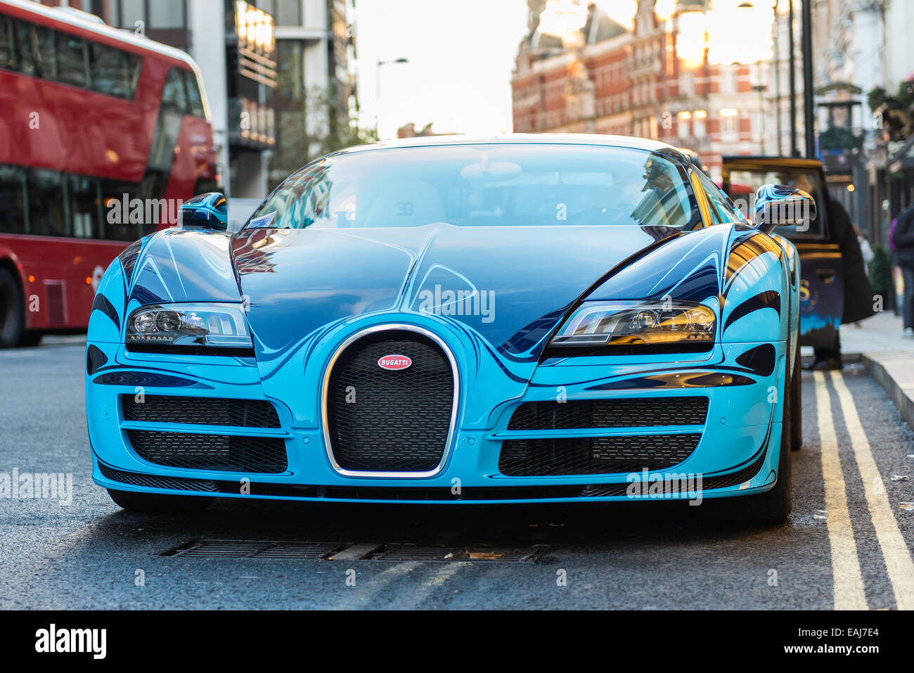 Bugatti Veyron parked on the street in Knightsbridge, London Stock ...