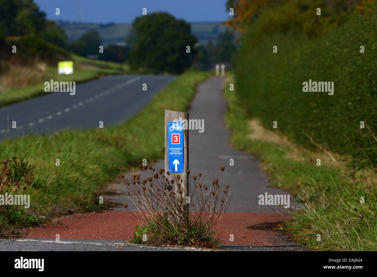 national cycle network route marker no3 Stock Photo - Alamy