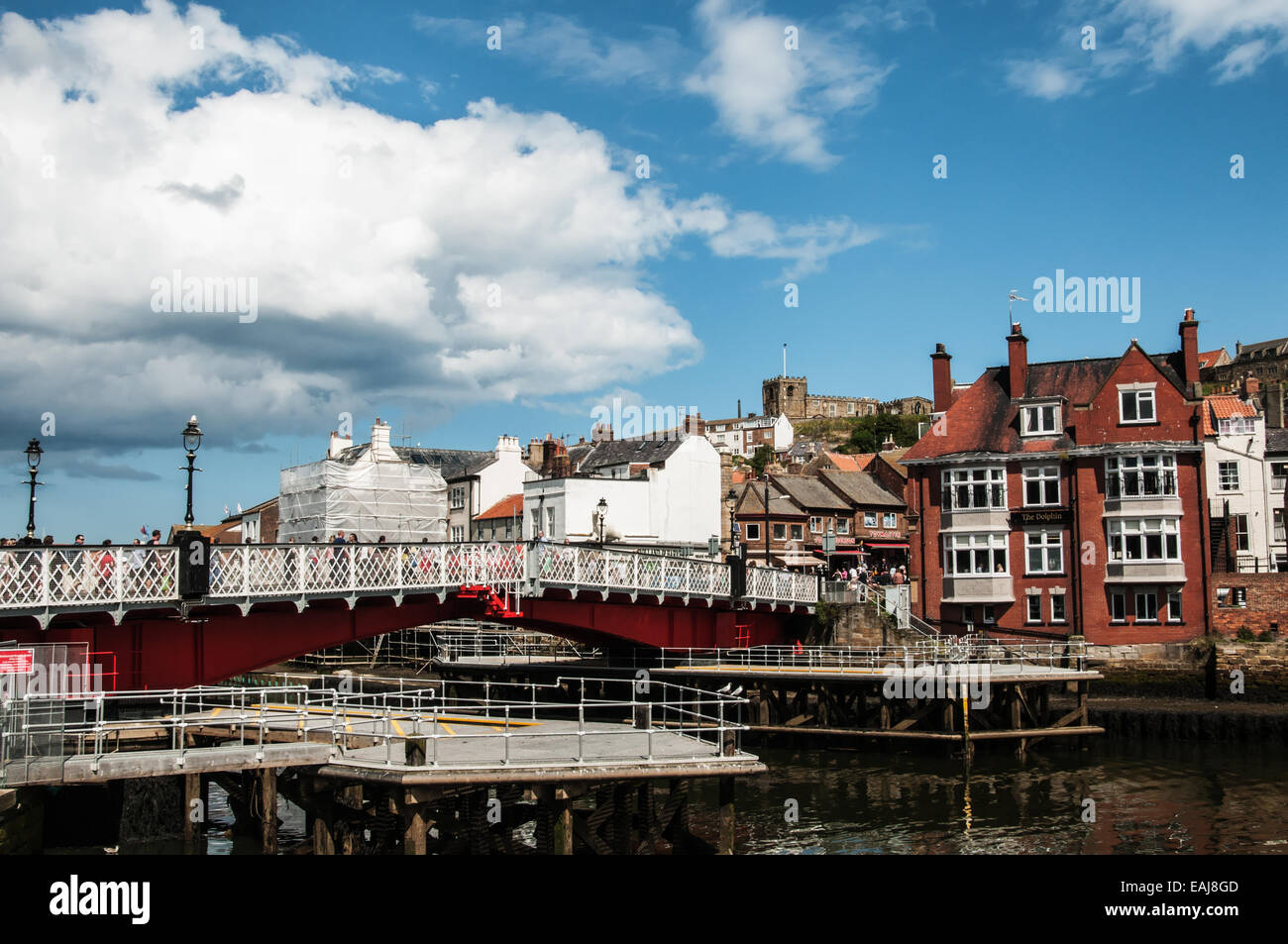 Swing -bridge Yorkshire, England Whitby Stock Photo - Alamy