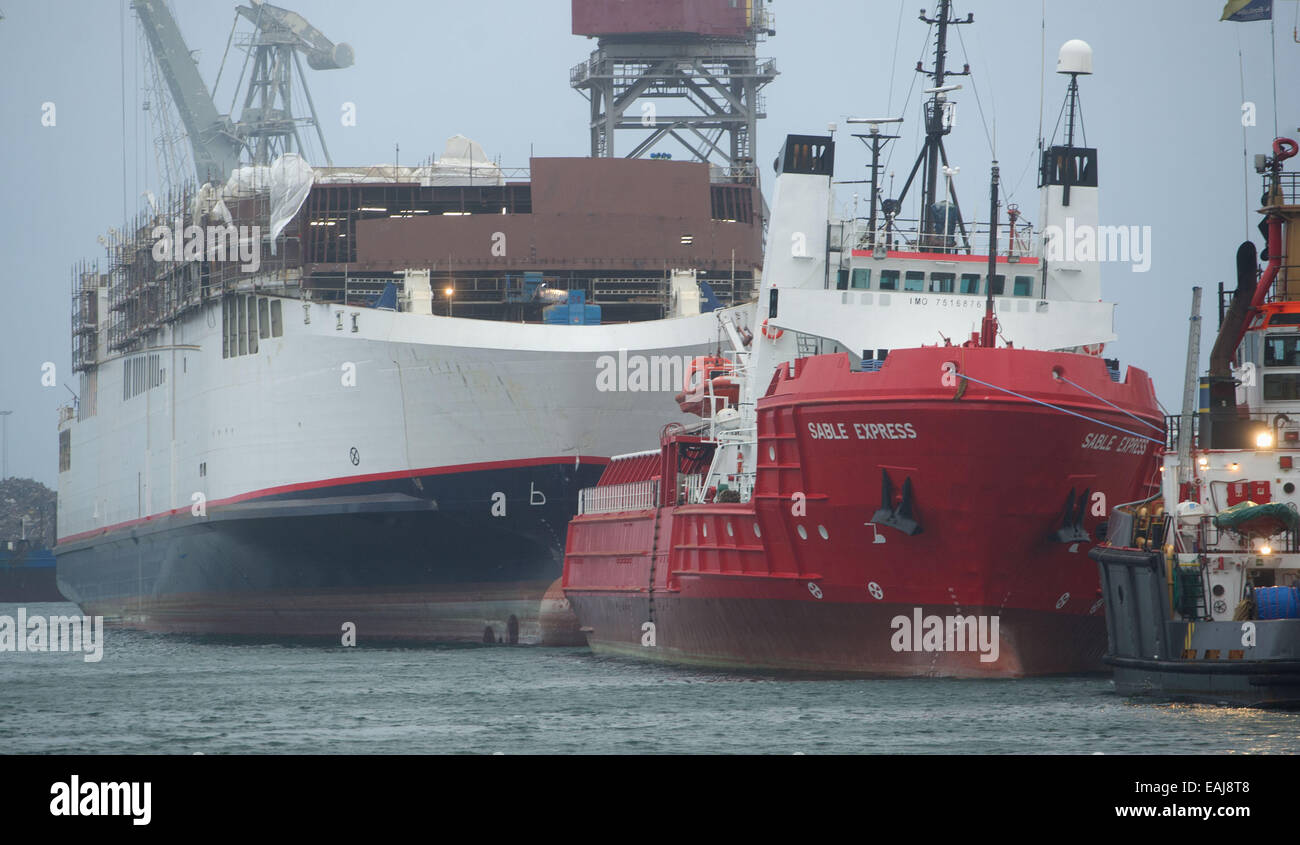 Munkebo, Denmark. 16th Nov, 2014. The Scandlines ferry 'Berlin' at the ...