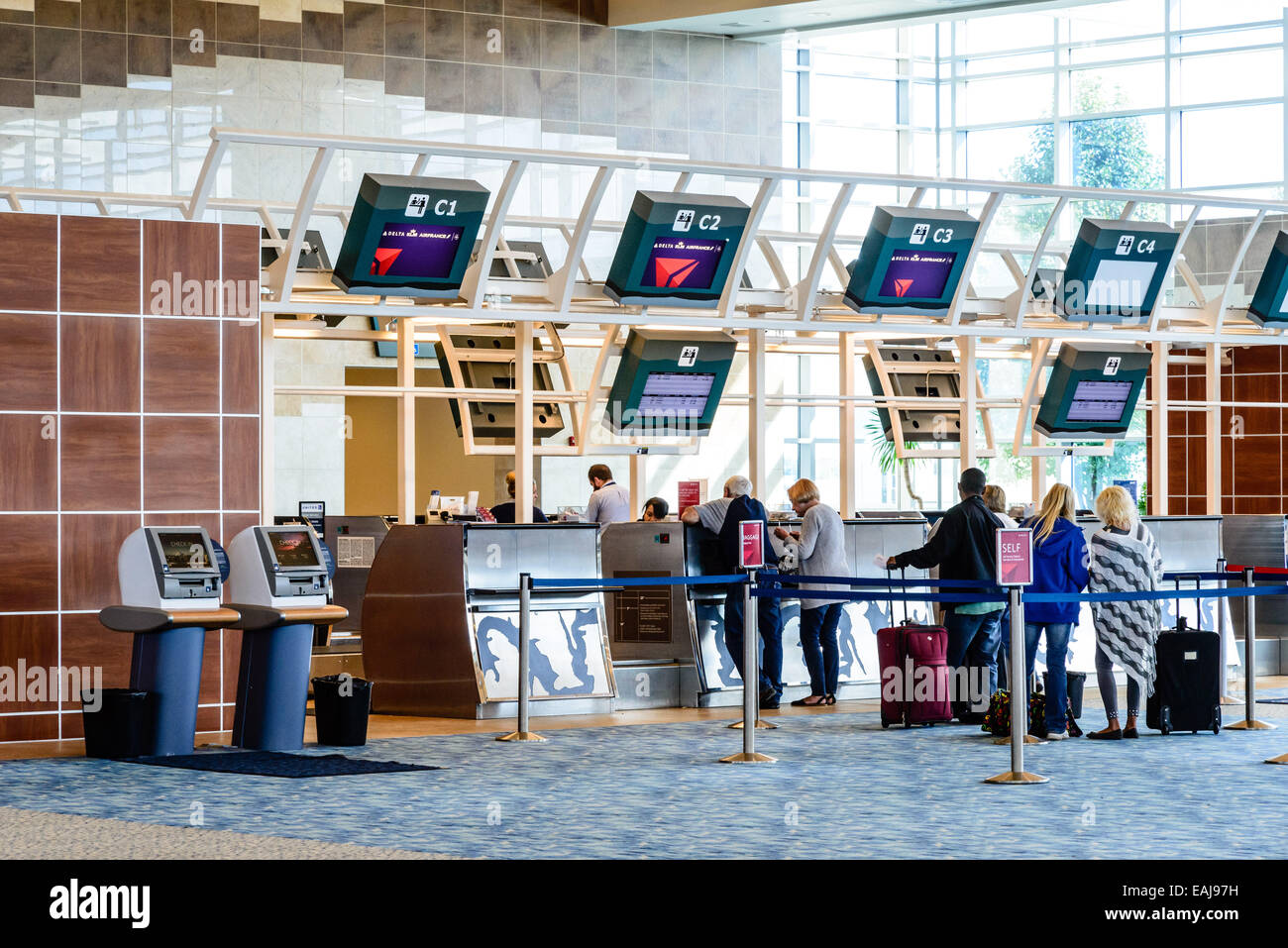Check-in counters, Springfield–Branson National Airport, Missouri Stock ...