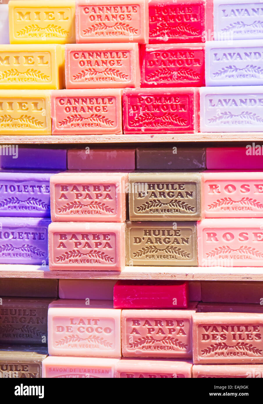 Assorted bars of various flavored soaps Stock Photo - Alamy
