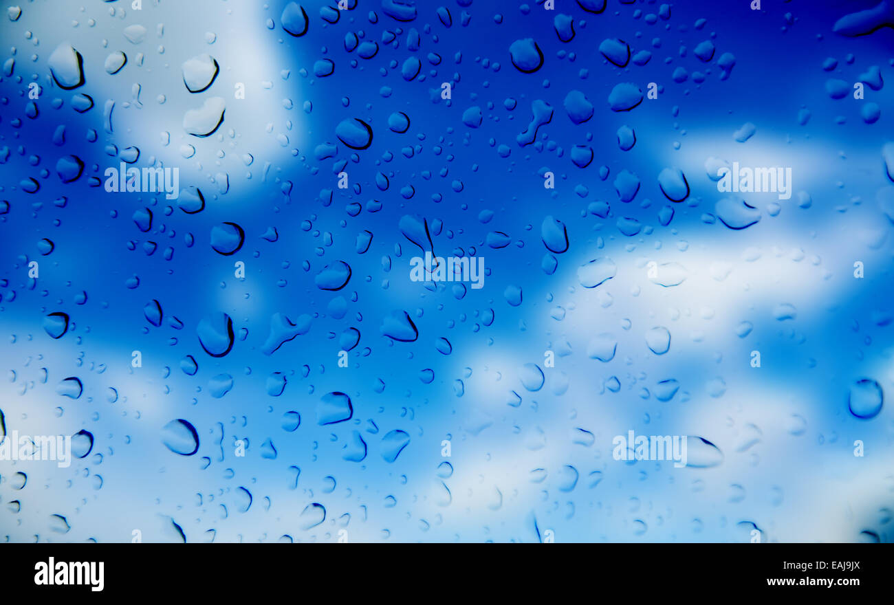 blue sky with beautiful cloud with drop water Stock Photo - Alamy