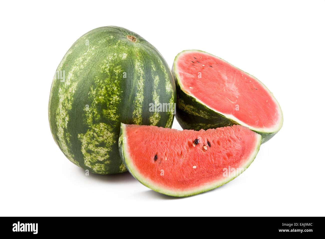 Fresh juicy watermelon isolated on white background, fruit Stock Photo ...