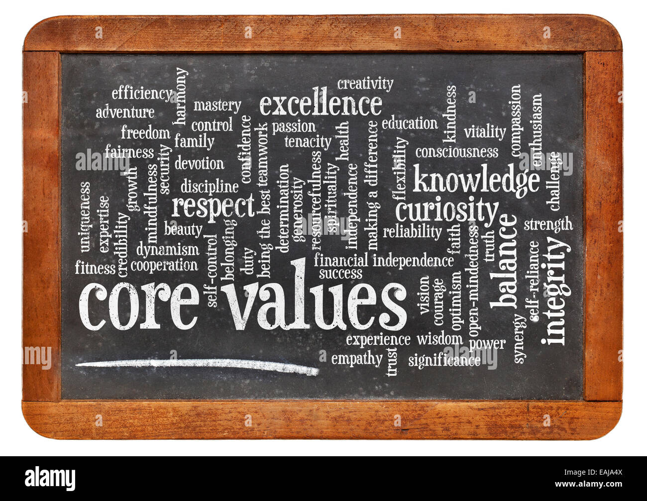 core values word cloud on a vintage slate blackboard Stock Photo - Alamy