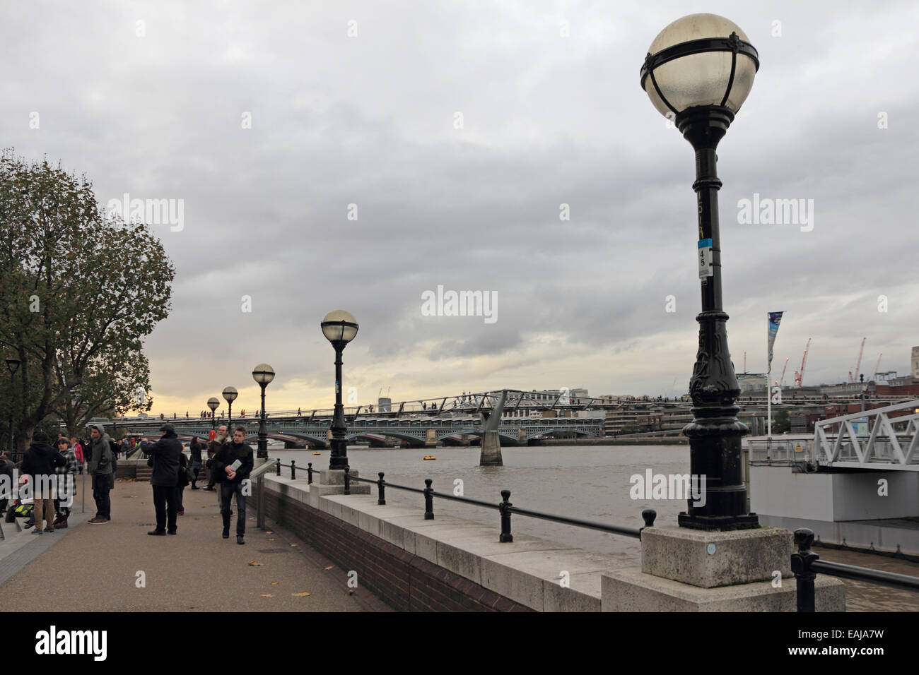 Dusk on the Thames embankment in London, England, UK Stock Photo - Alamy