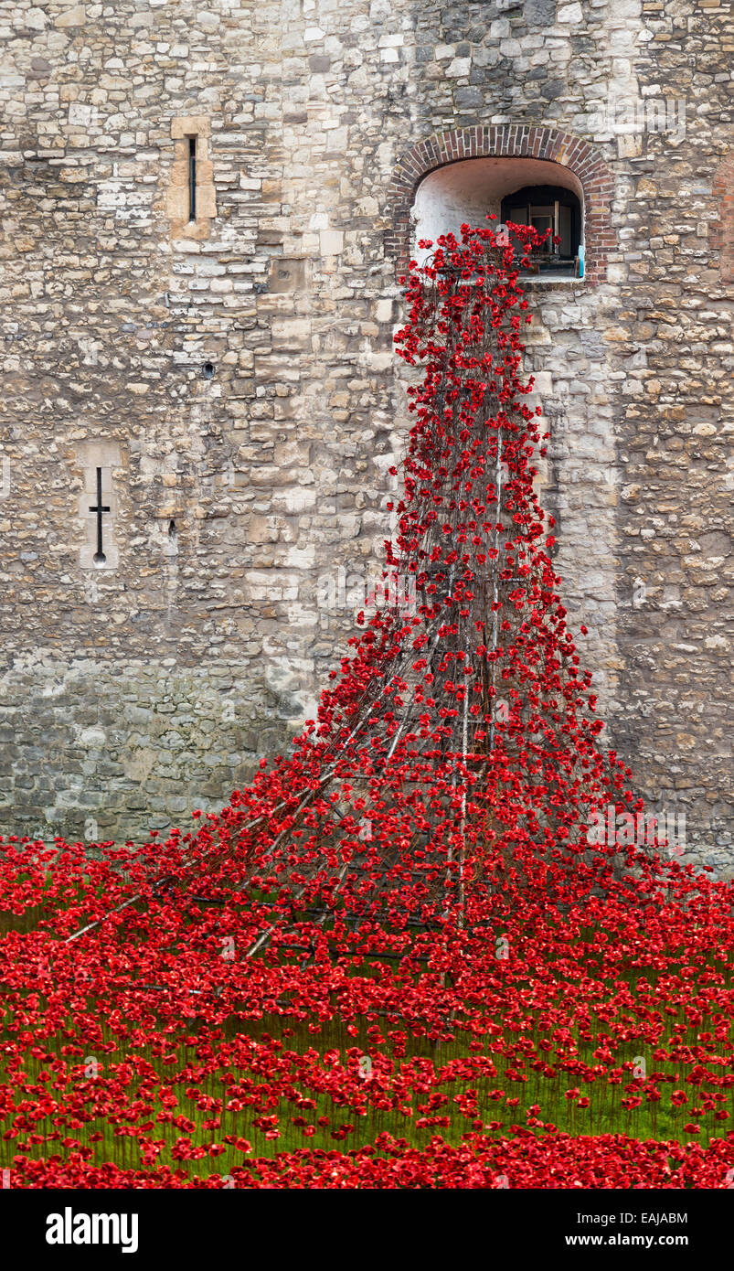 Tower of London and art installation - Blood Swept Lands and Seas of ...