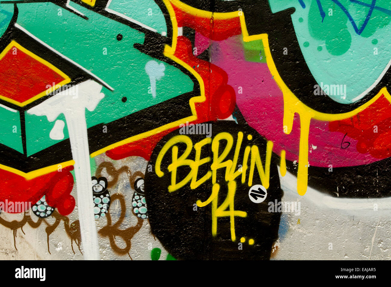 Graffiti tag art urban Berlin 2014 Wall signed Stock Photo - Alamy