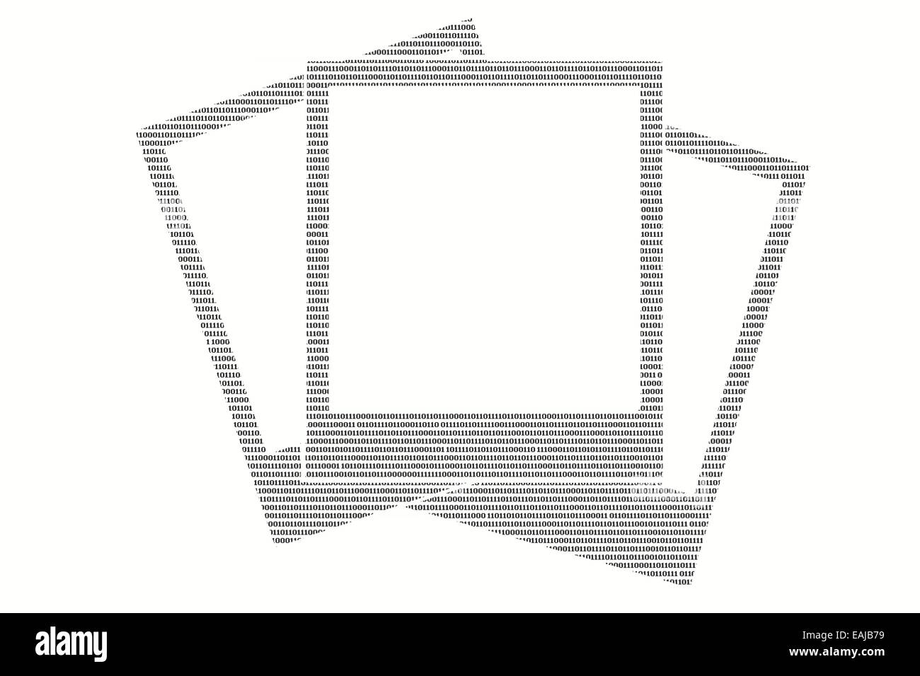 three polaroid made by binary code, concept photo in digital world ...