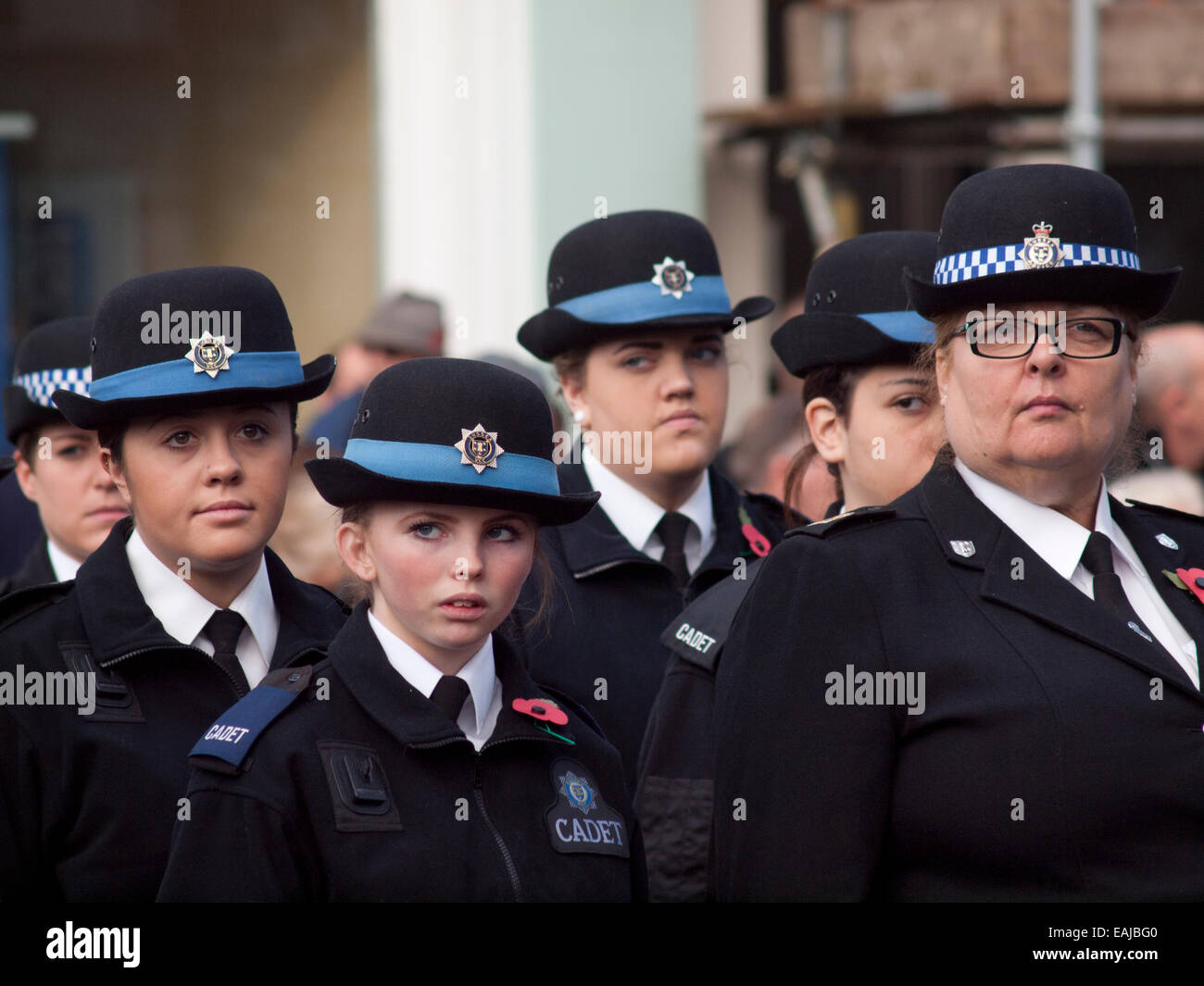 Police cadets taking part in a Remembrance Day ceremony in Brighton ...