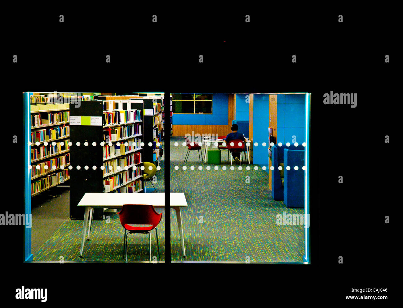 A student works late into the night in the library of Sunderland ...