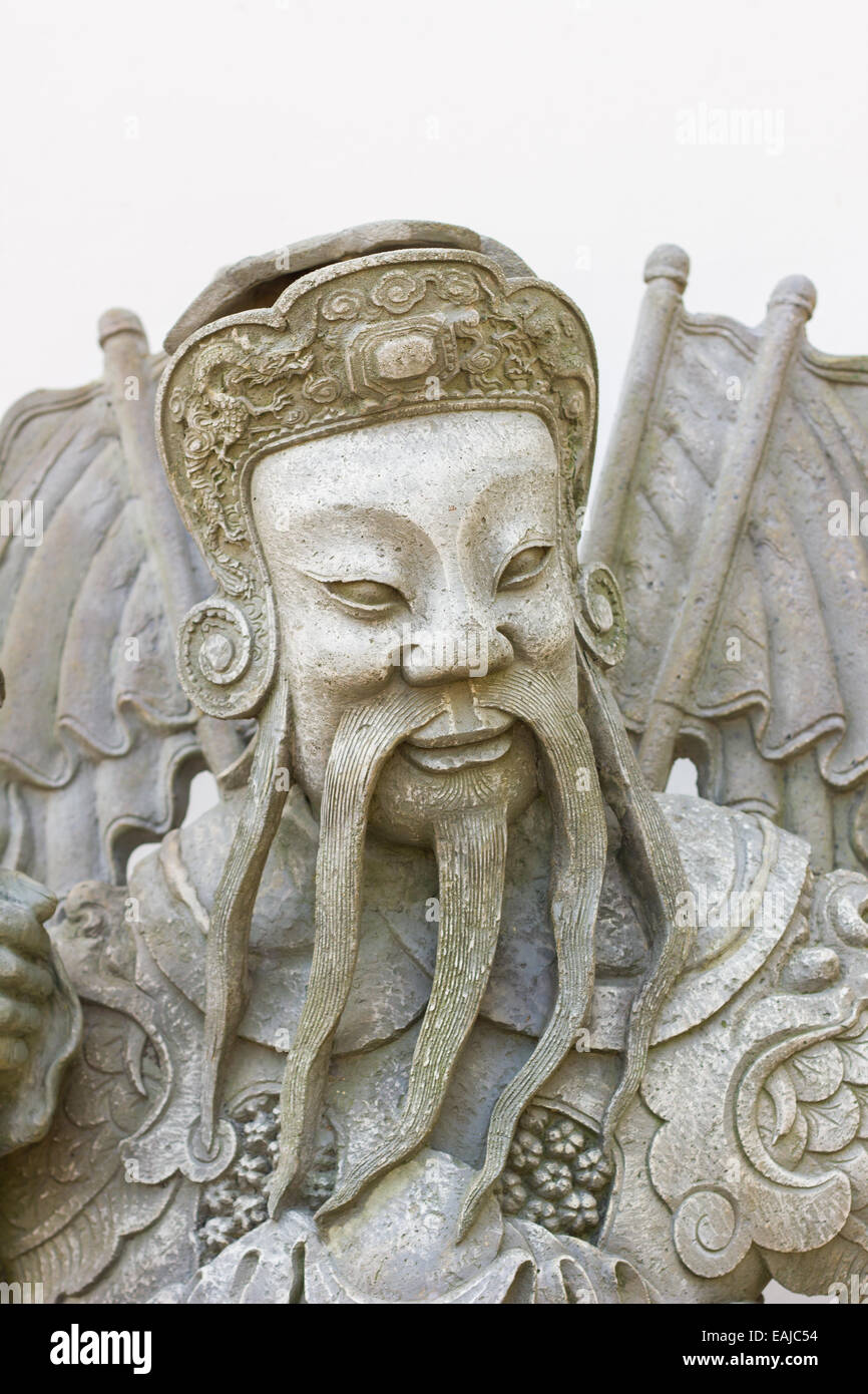 Chinese stone statue in Wat Pho, Bangkok, Thailand, isolated on white ...