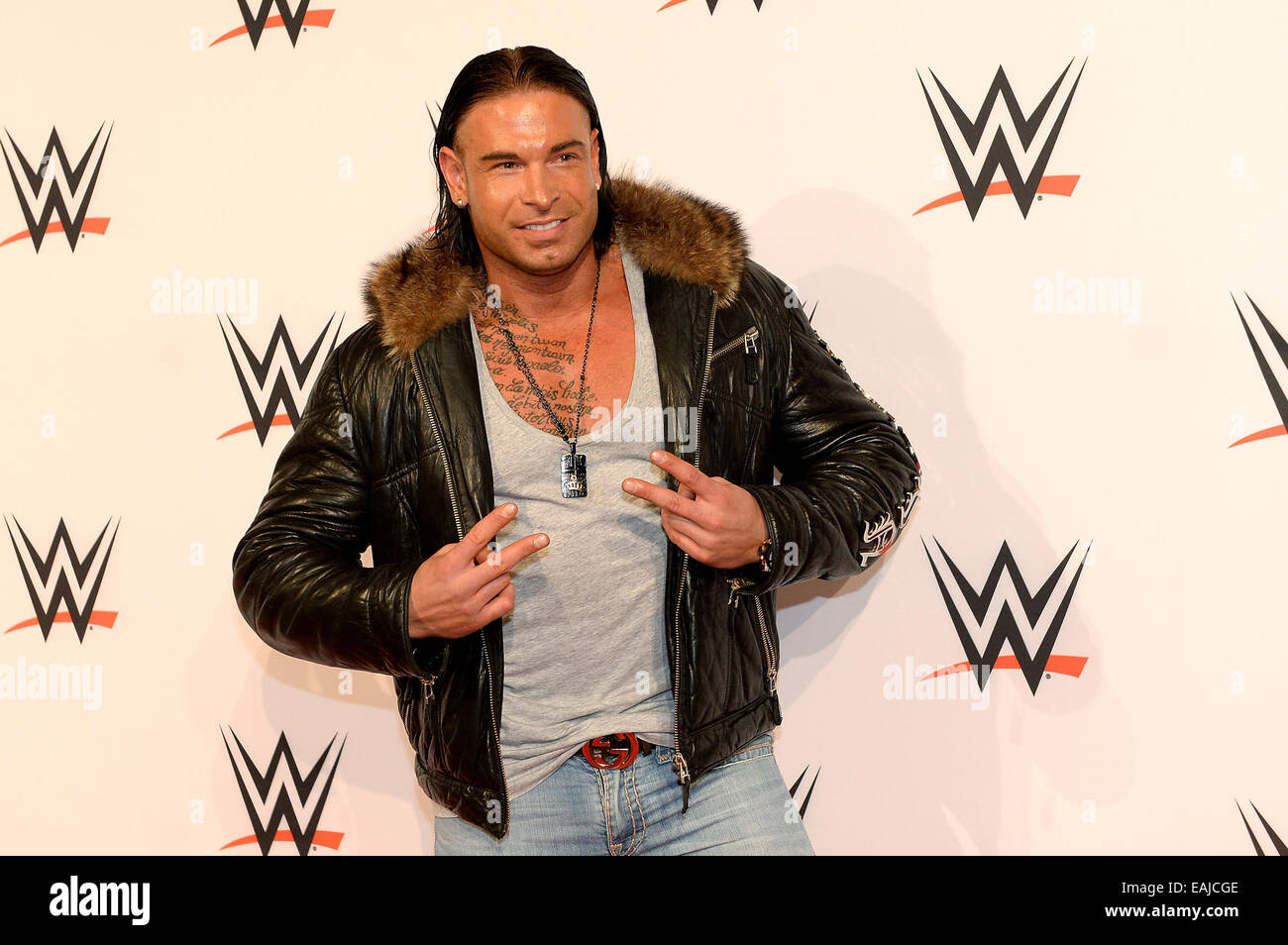 German Tim Wiese poses prior to the WWE event in Frankfurt on 15 ...