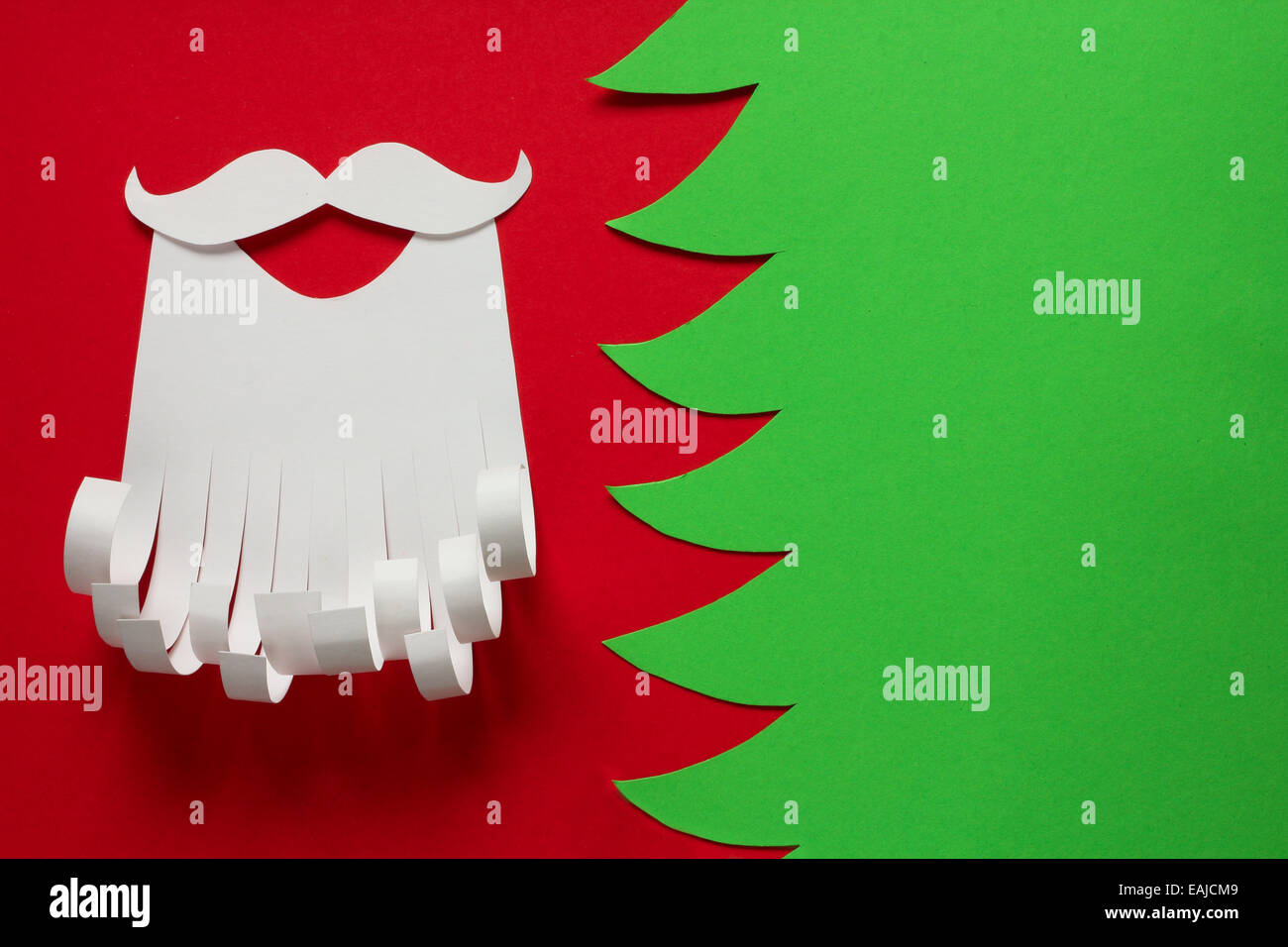 Santa Claus Christmas conceptual paper background with copy space Stock ...
