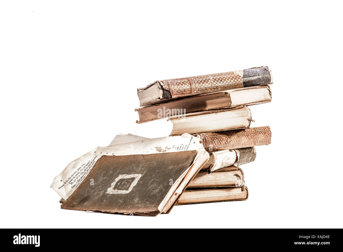 Old Books with Loose Pages Stock Photo - Alamy
