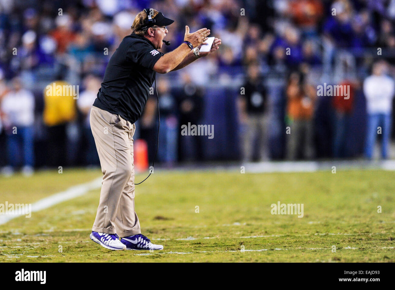 TCU Horned Frogs head coach Gary Patterson during an NCAA football game ...