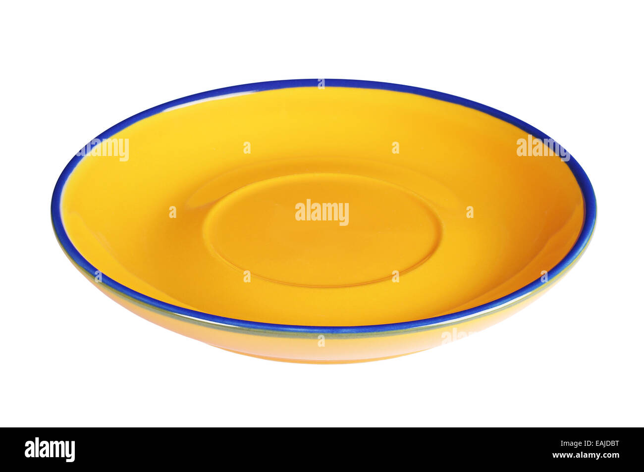 Yellow empty plate isolated on white background Stock Photo - Alamy