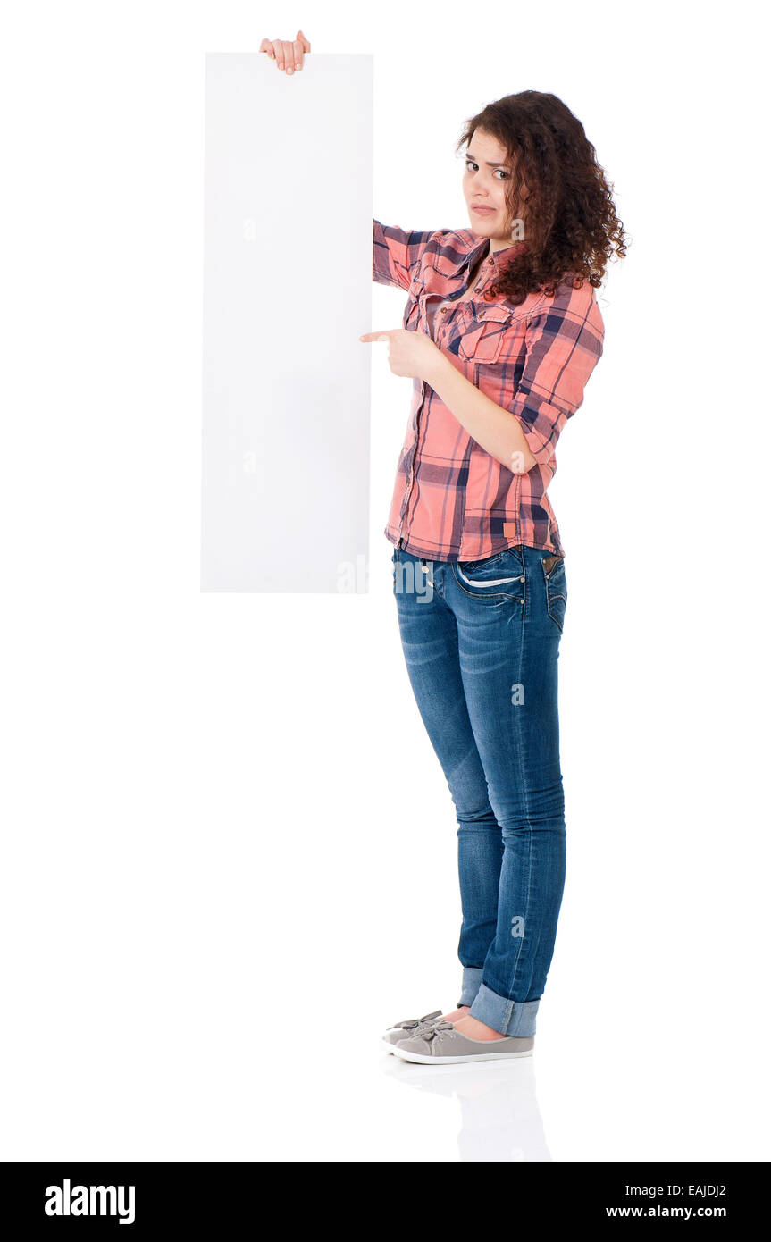 Girl with blank Stock Photo - Alamy