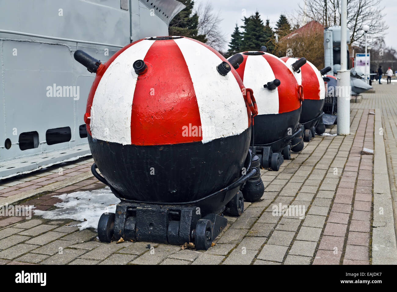 Soviet naval anchor mines. Museum of the World ocean. Kaliningrad ...