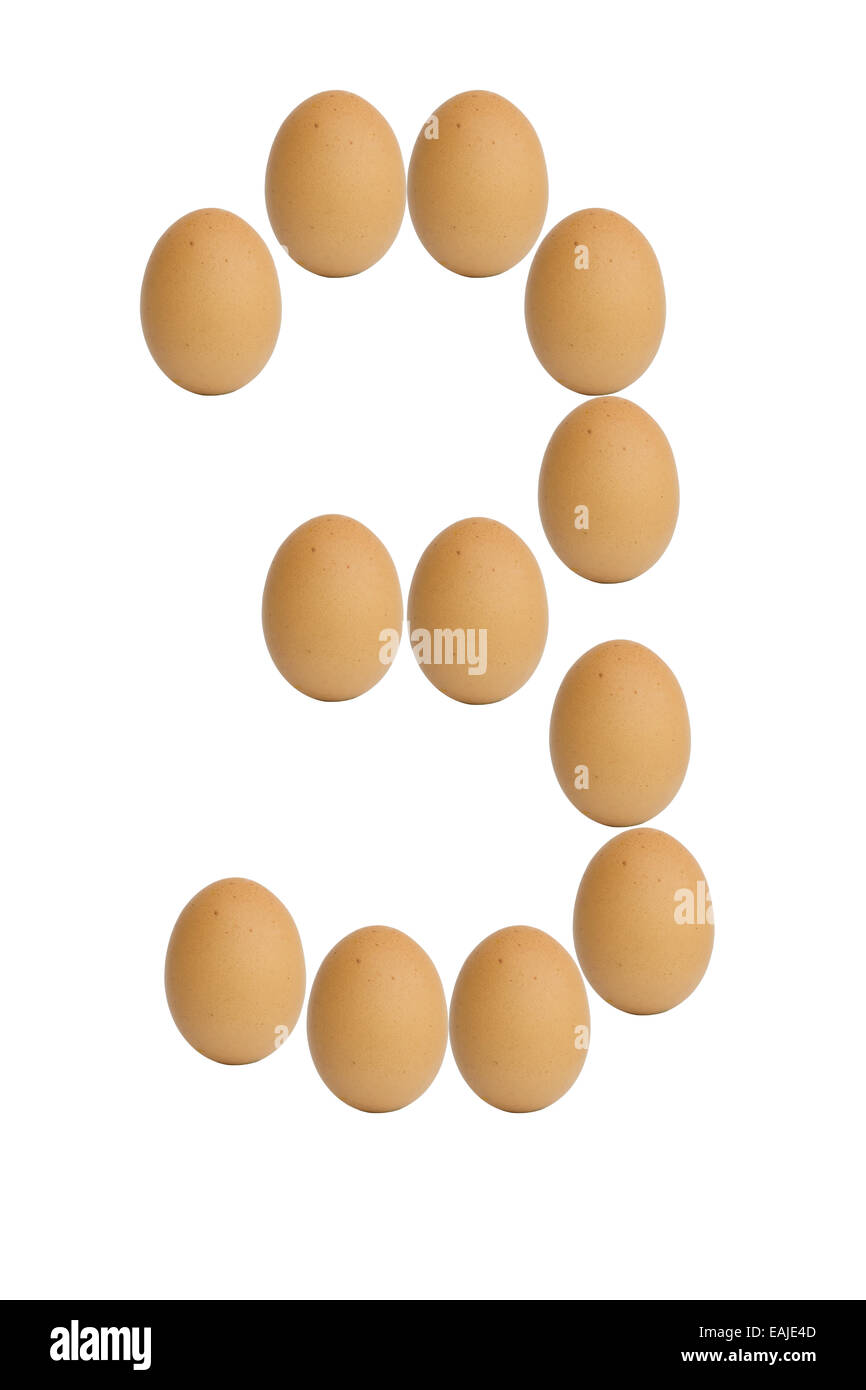 Number 0 to 9 from brown eggs alphabet isolated on white background ...