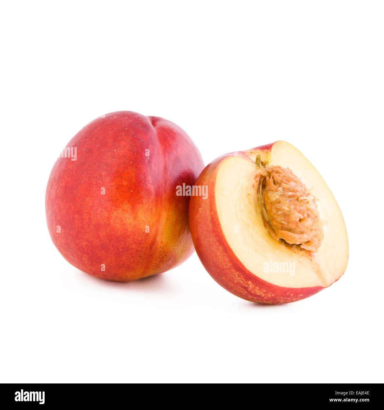 Red peach, fruit isolated on white background Stock Photo - Alamy