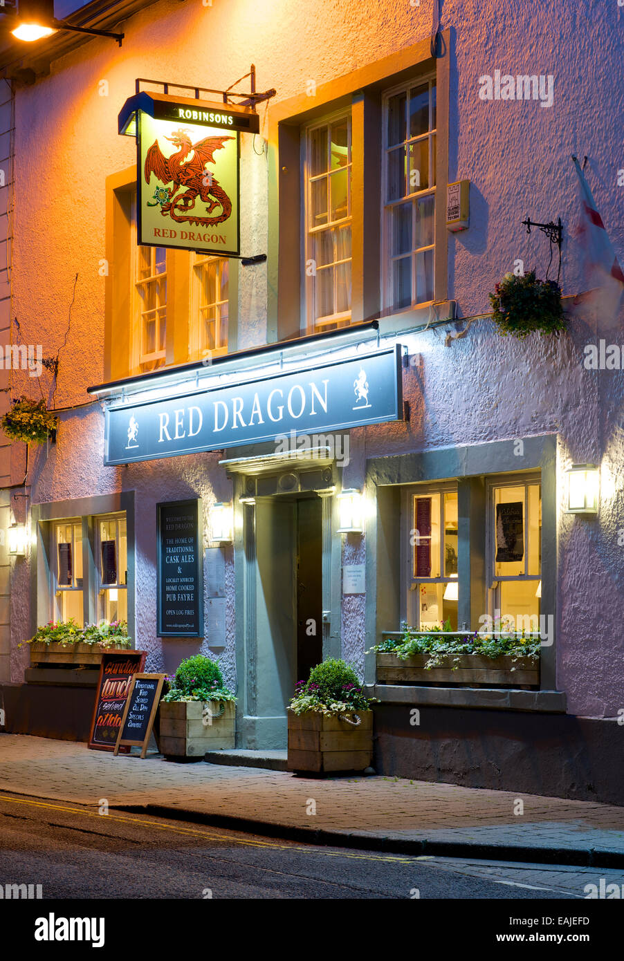 The Red Dragon pub, Kirkby Lonsdale, Cumbria, England UK Stock Photo ...