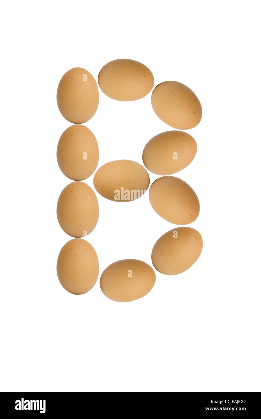 Alphabets A to Z from brown eggs alphabet isolated on white background ...