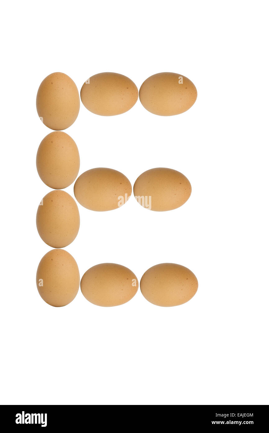 Alphabets A to Z from brown eggs alphabet isolated on white background ...