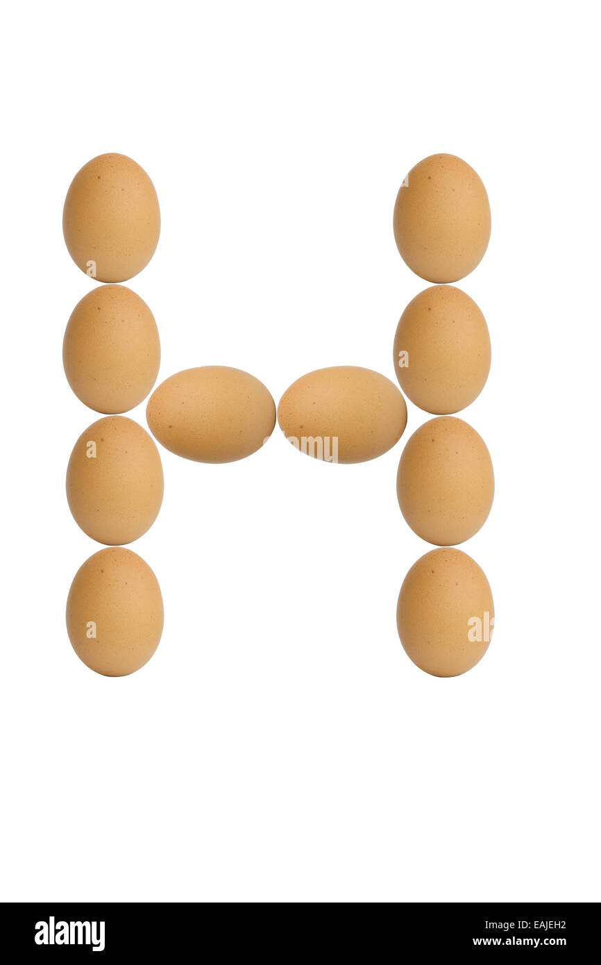 Alphabets A to Z from brown eggs alphabet isolated on white background ...