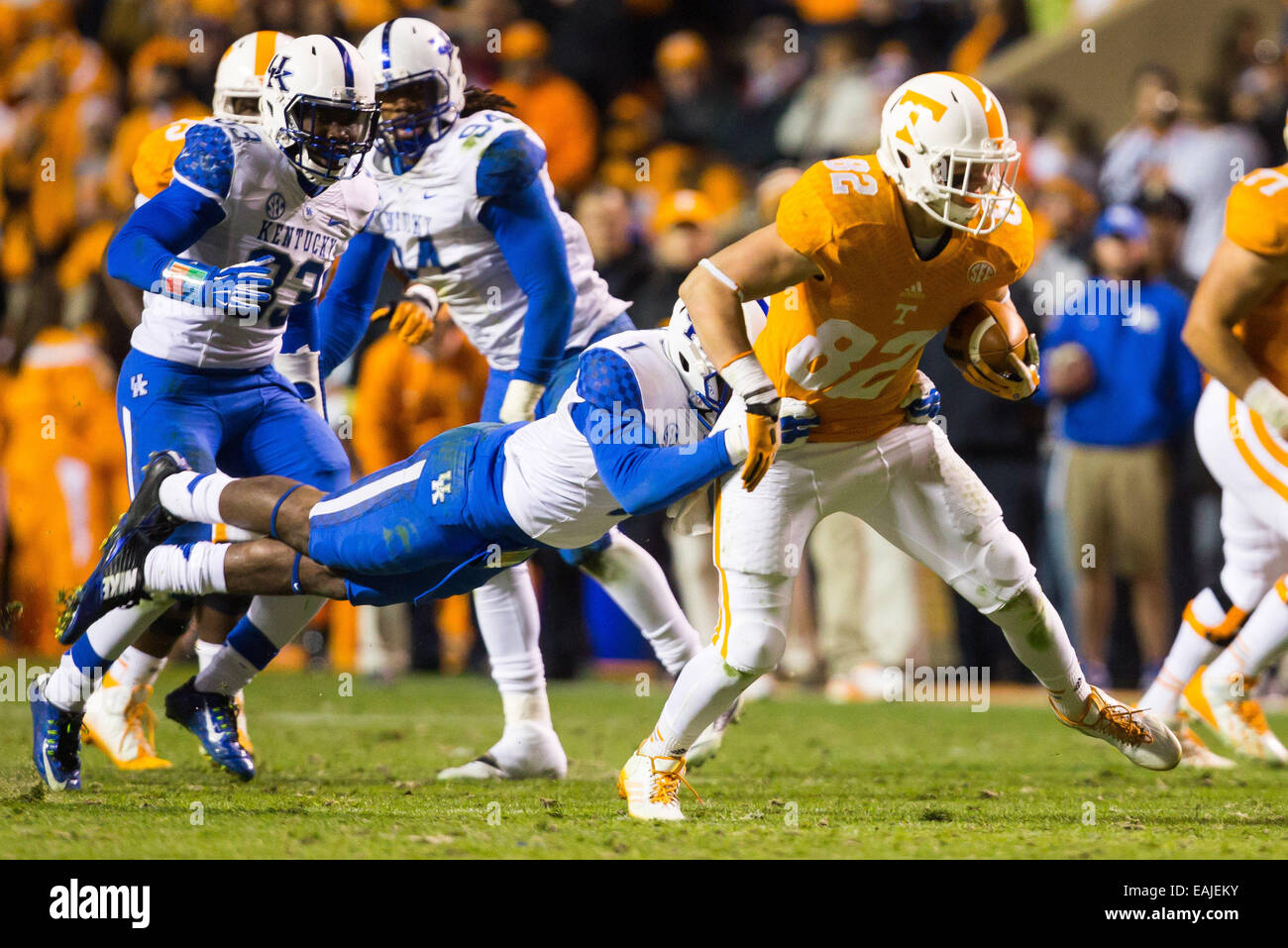 November 15, 2014:tight end Ethan Wolf #82 of the Tennessee Volunteers ...