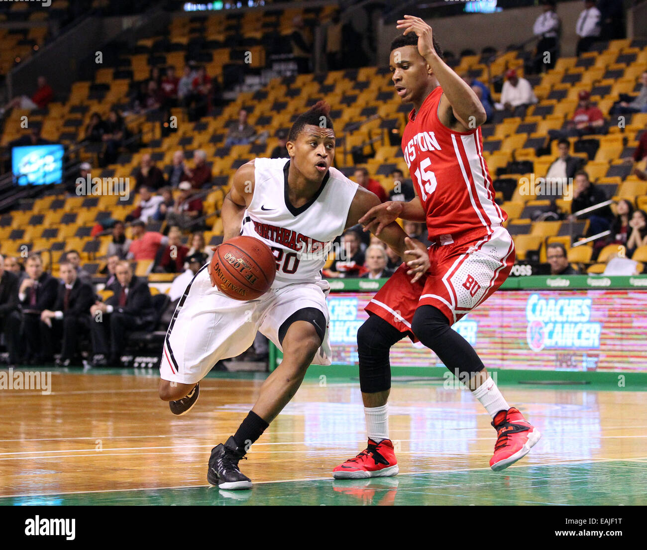 TD Garden. 16th Nov, 2014. Northeastern Huskies guard Devon Begley (20 ...