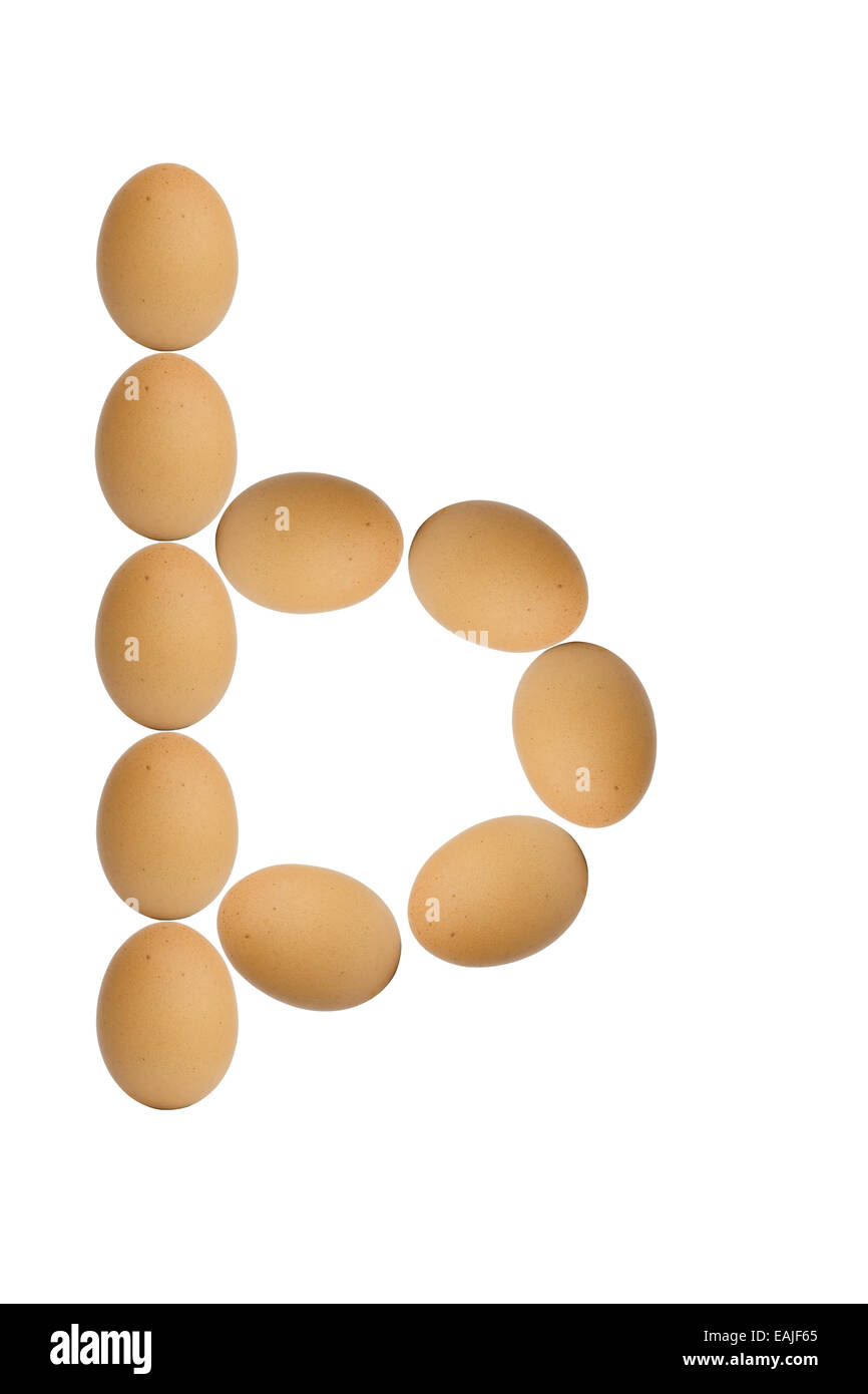 Alphabets A to Z from brown eggs alphabet isolated on white background ...