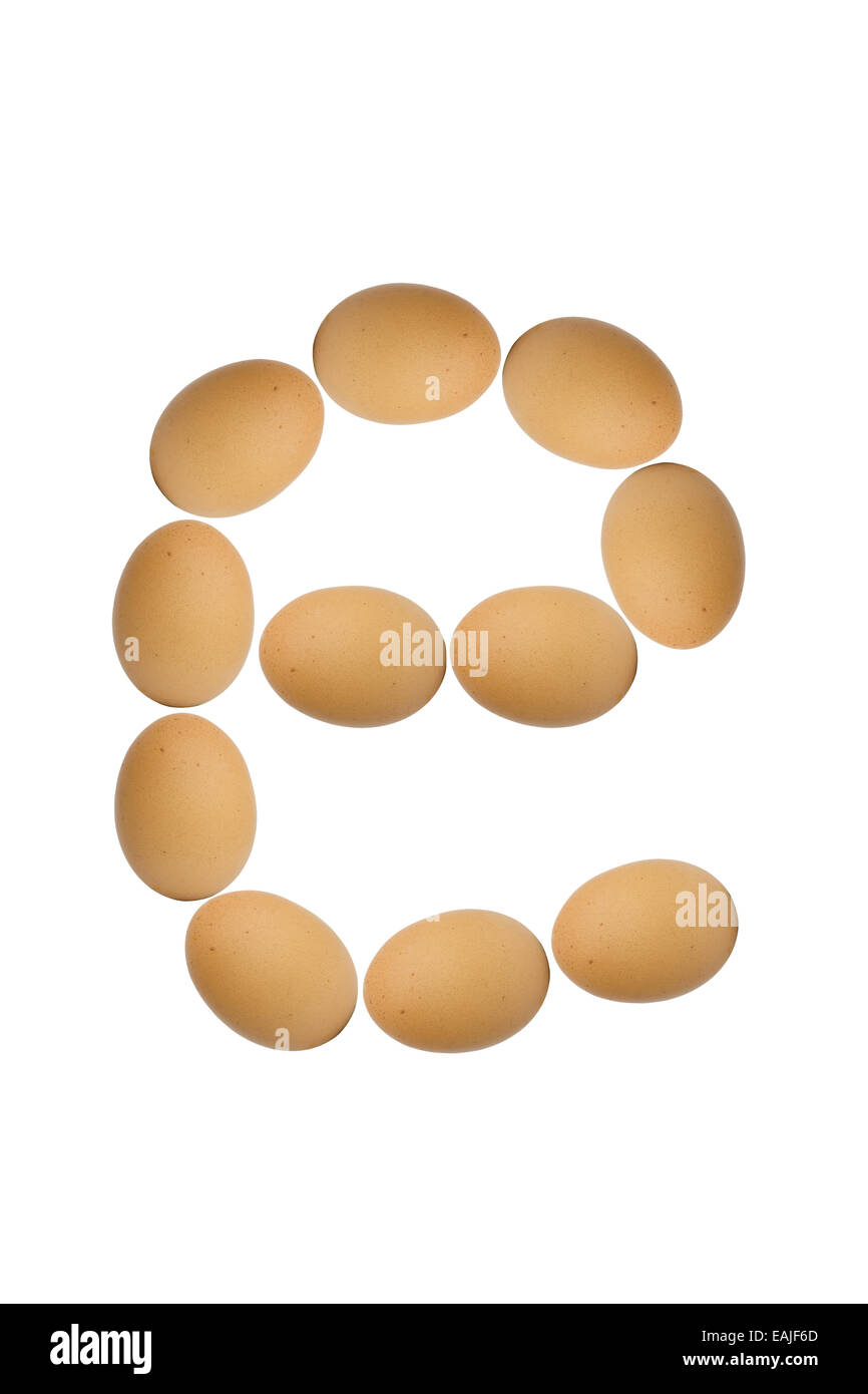 Alphabets A to Z from brown eggs alphabet isolated on white background ...