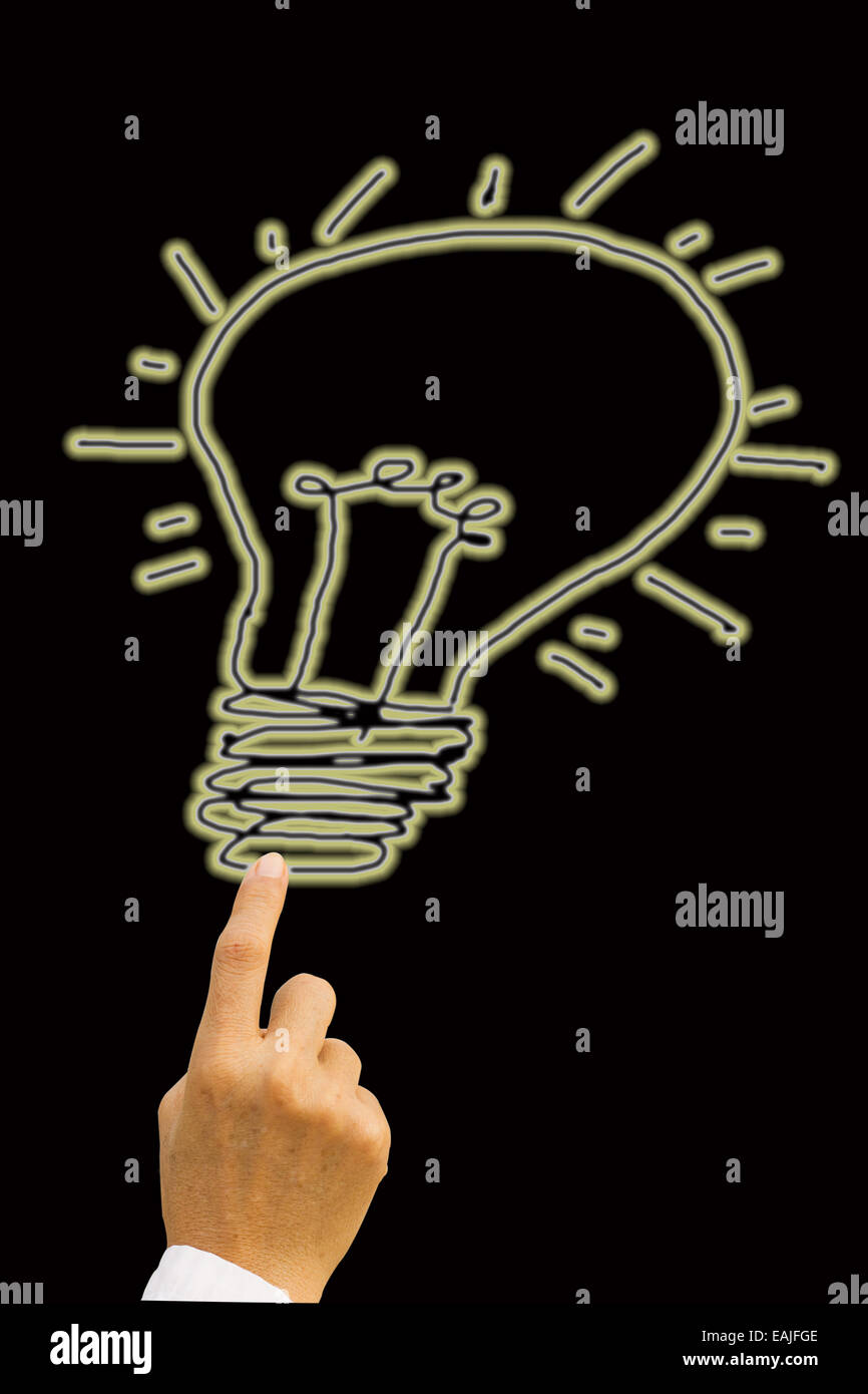 Hand pen drawing light bulb hi-res stock photography and images - Alamy