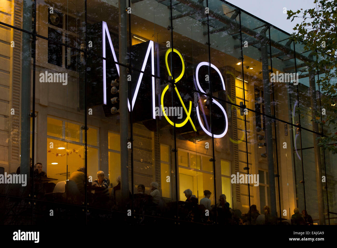 Marks and Spencers shop sign logo Stock Photo - Alamy