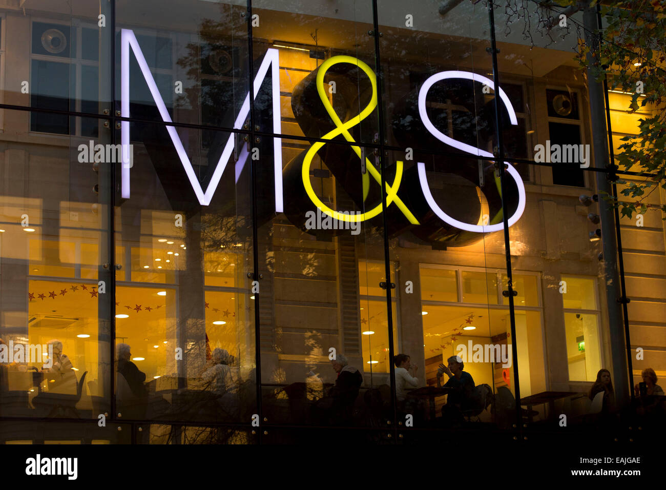 Marks and Spencers shop sign logo Stock Photo - Alamy