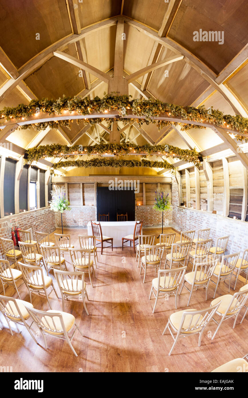 A civil wedding ceremony location in a converted agricultural building ...
