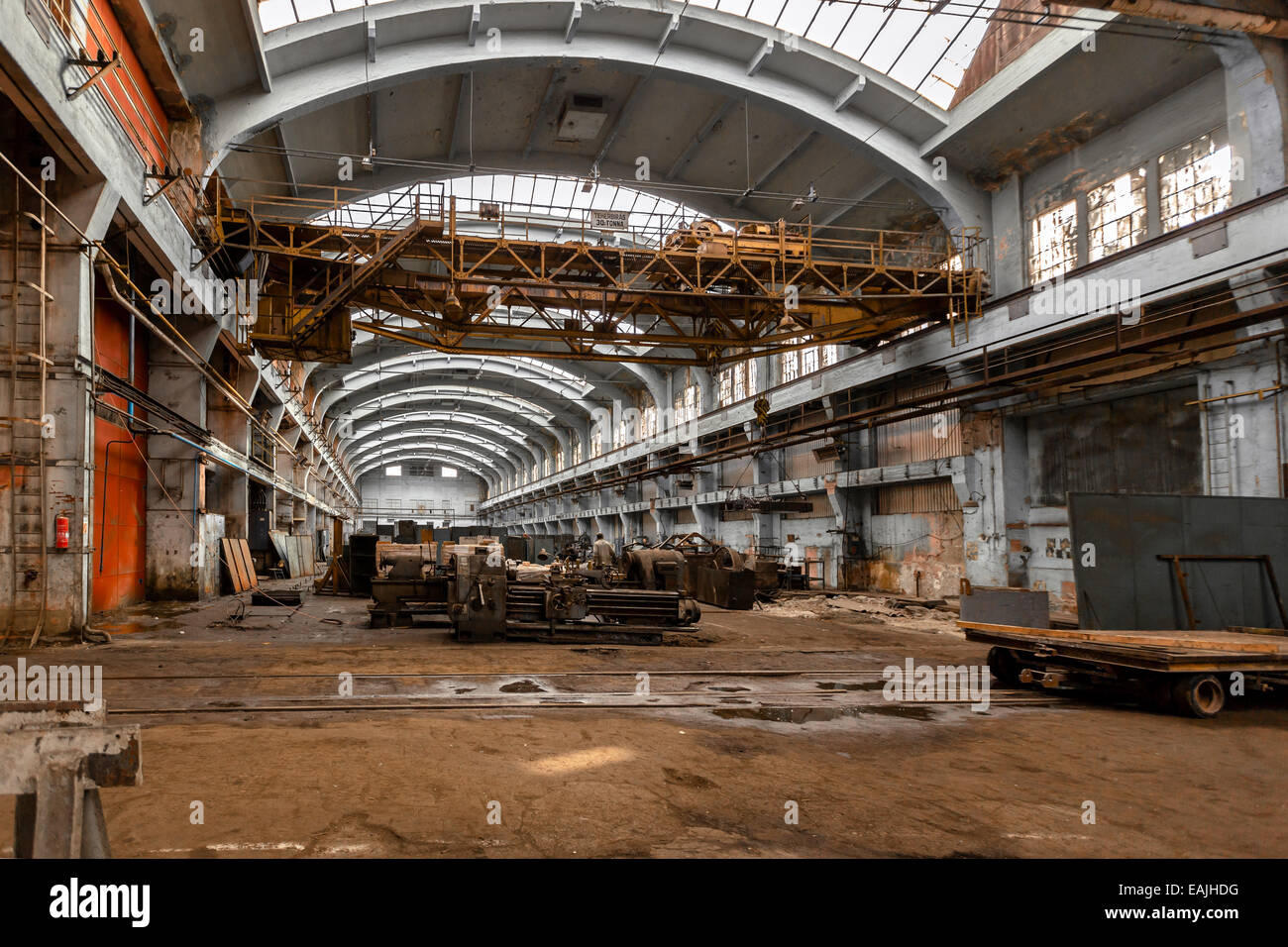 Electricity distribution hall in metal industry Stock Photo - Alamy