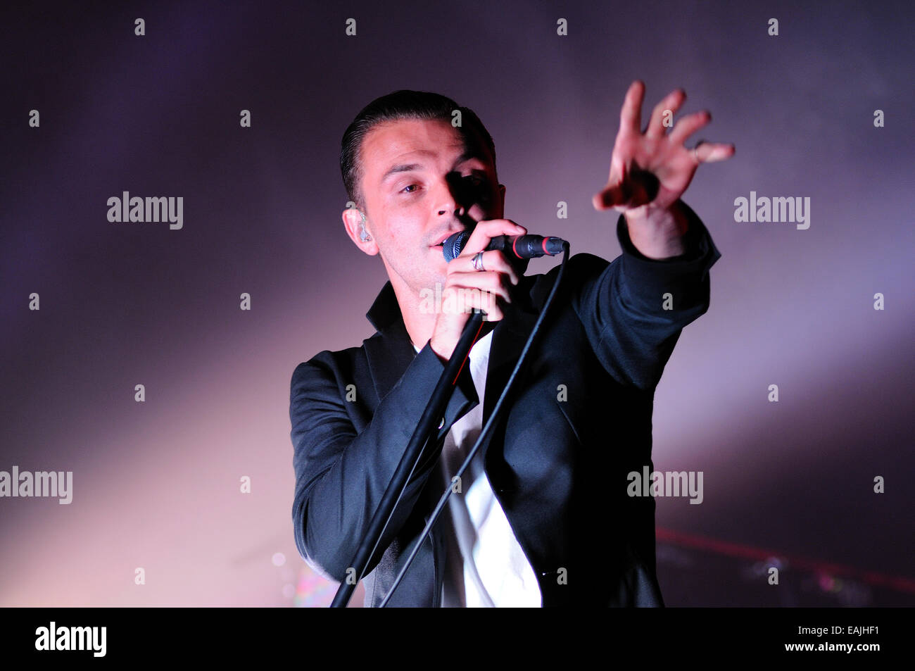 BENICASIM, SPAIN - JULY 18: Theo Hutchcraft, singer of Hurts (band ...