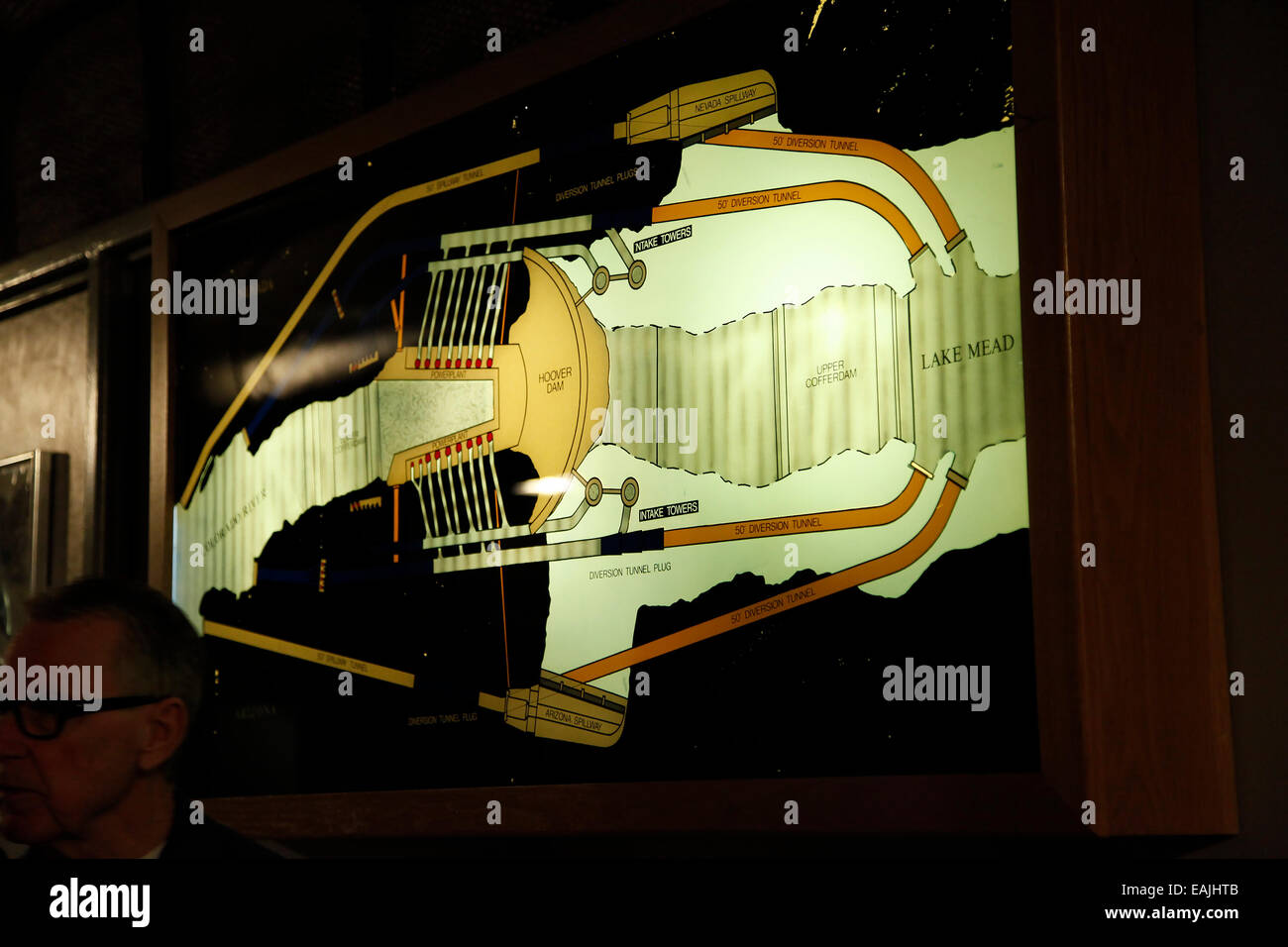 Hoover Dam layout map Stock Photo - Alamy