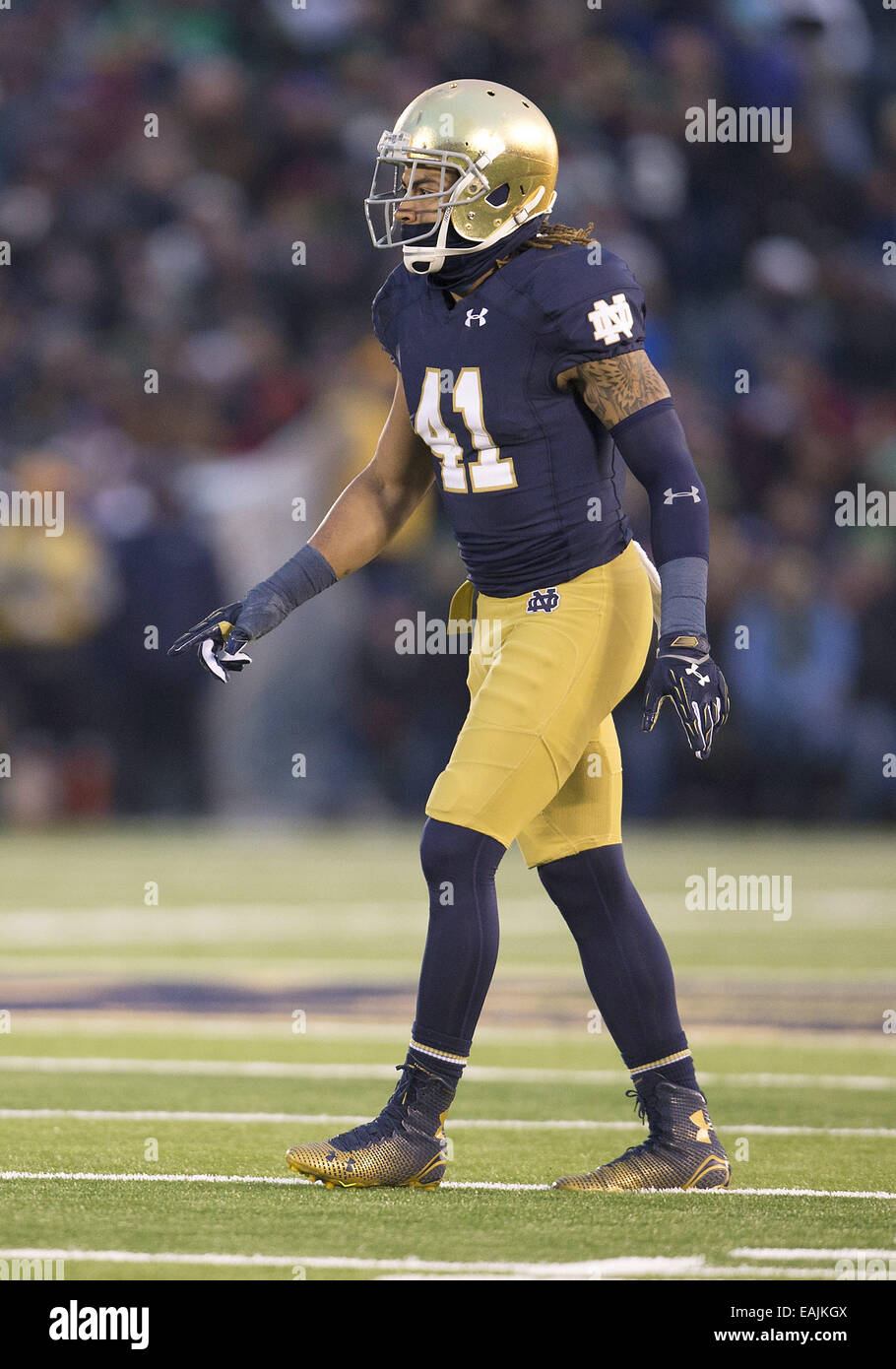 Overtime. 15th Nov, 2014. Notre Dame cornerback Matthias Farley (41 ...
