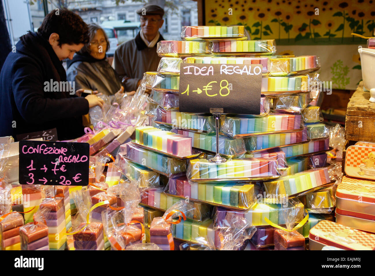 The traditional French Christmas Market, designed with individual ...