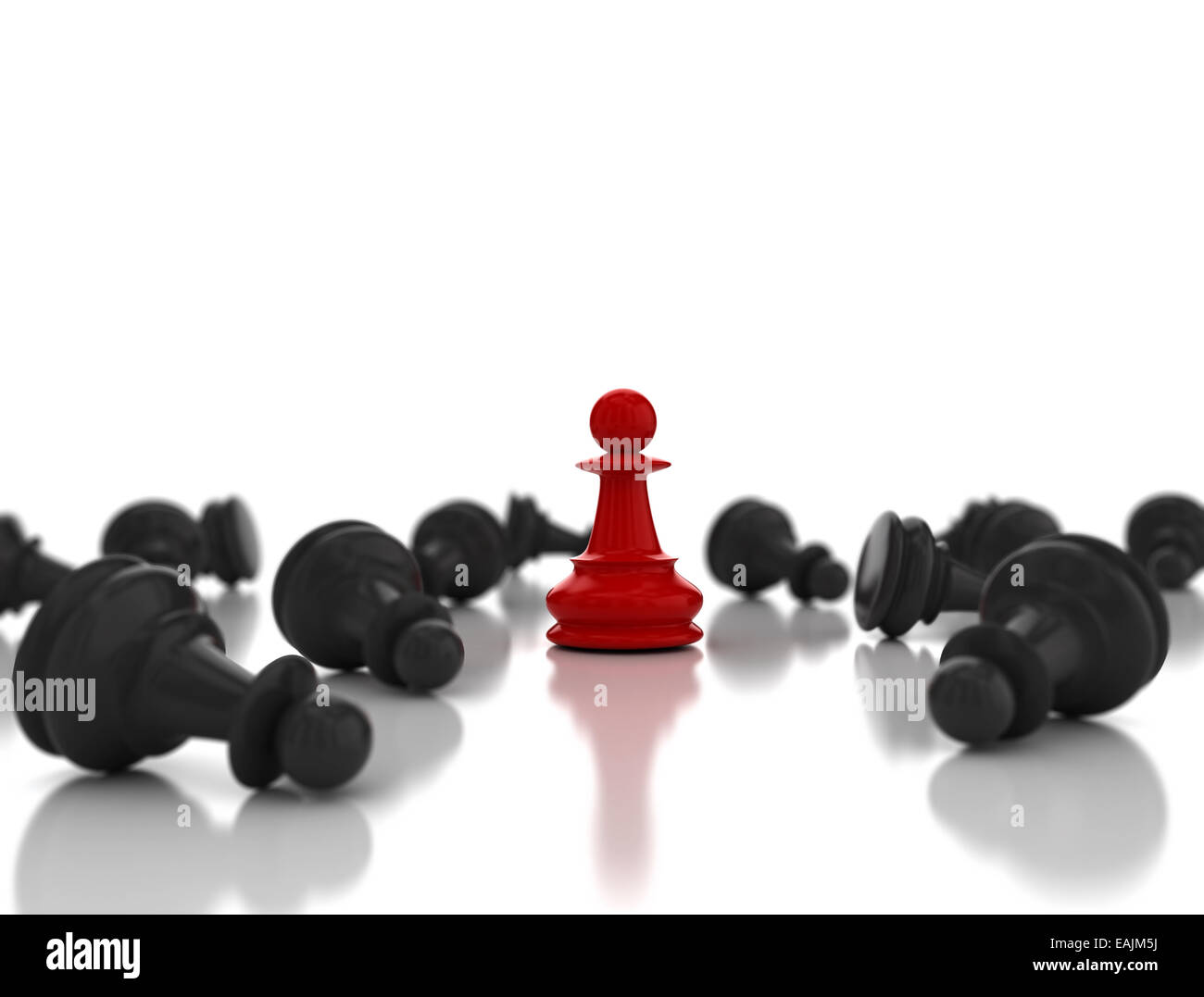 Single red pawn piece standing. Business conceptual background Stock ...